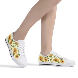 Sunflower Shoes, Sunflower Sneakers, Sunflower Women Shoes, Kid ...