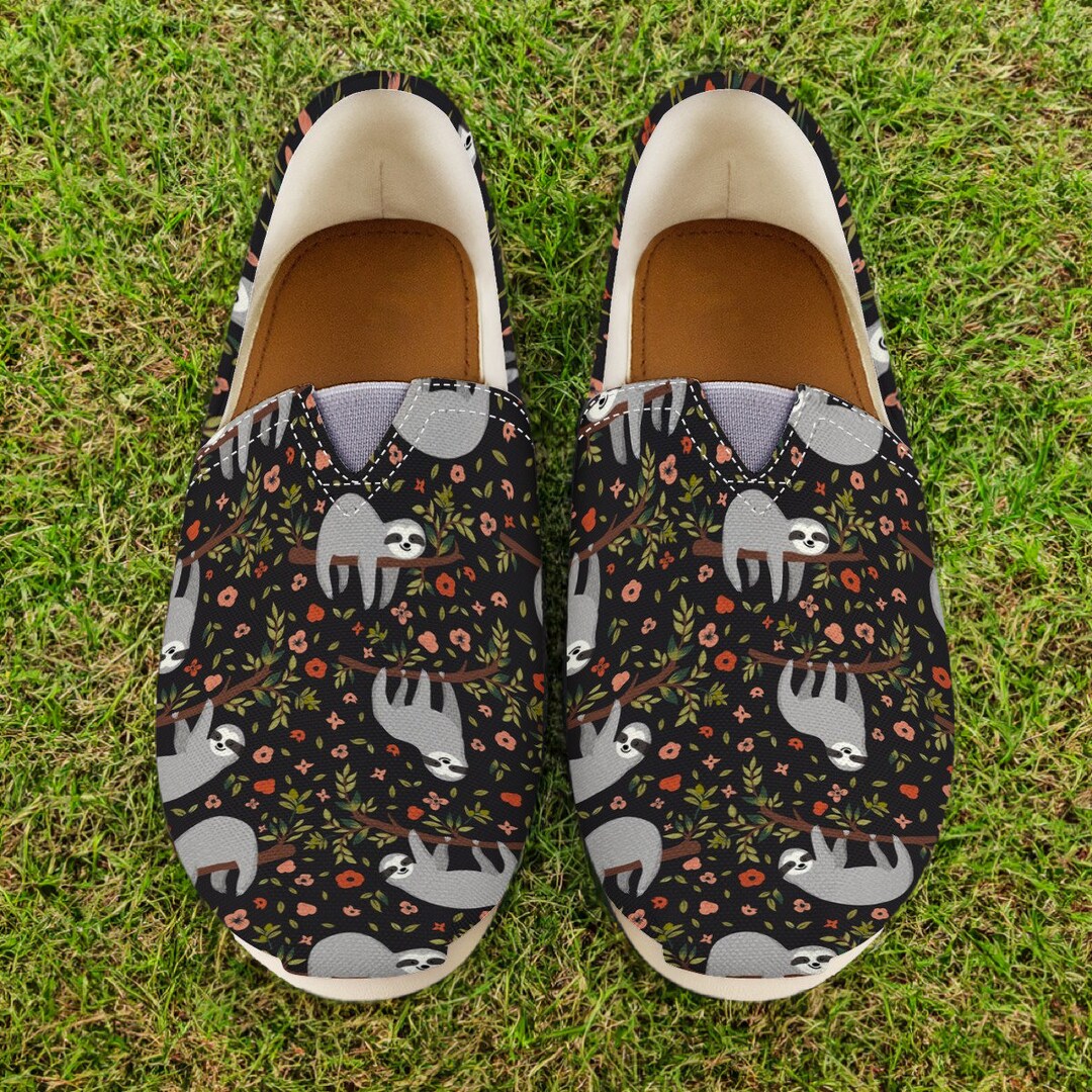 Sloth Shoes Sloth Women Shoes Shoes With Sloth Women Canvas Shoes Style ...