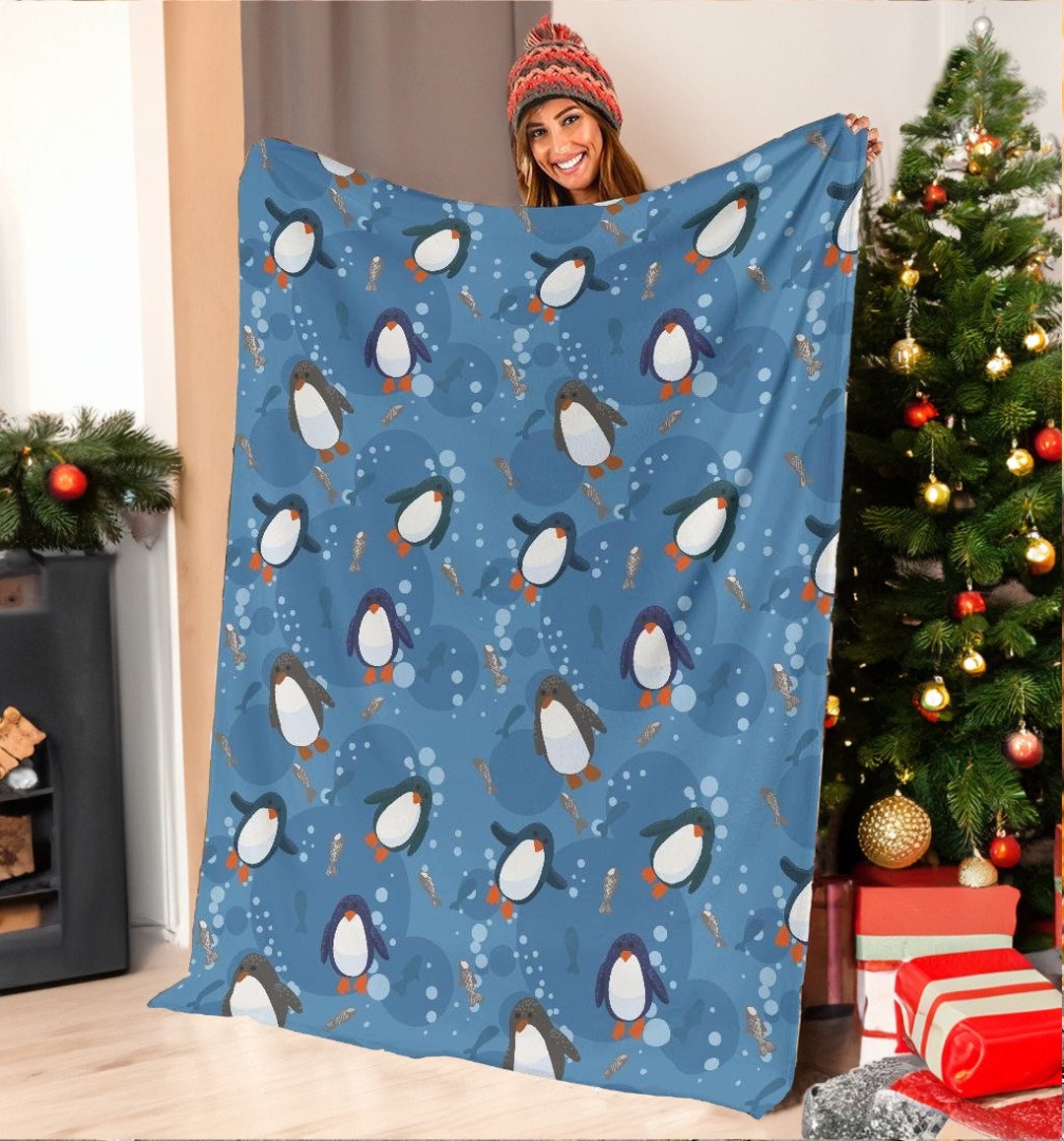 Penguin Blanket, Penguin Throw Blanket, Penguin Fleece Blanket, Penguin ...