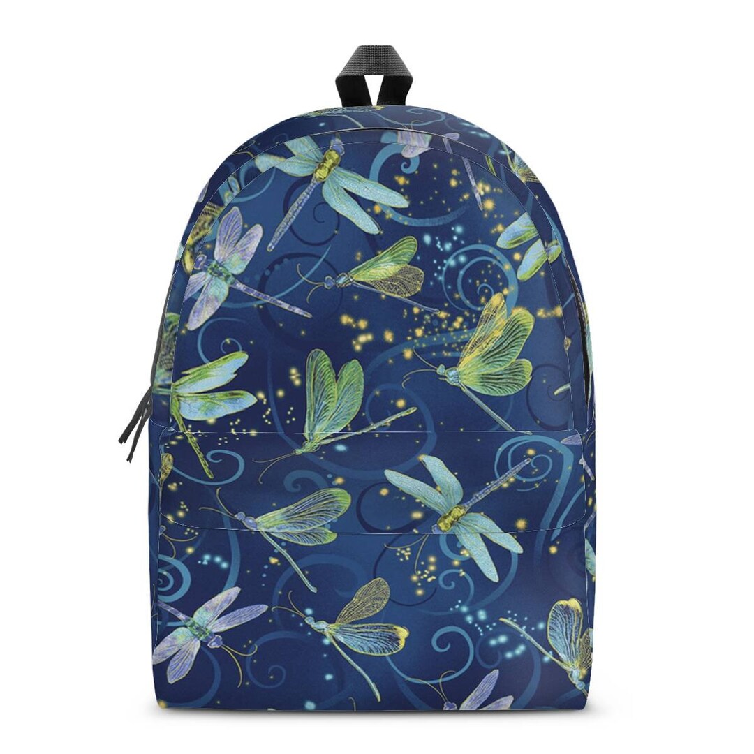 Personalized Dragonfly Backpack – Custom Name Kids School Bag, Nature ...