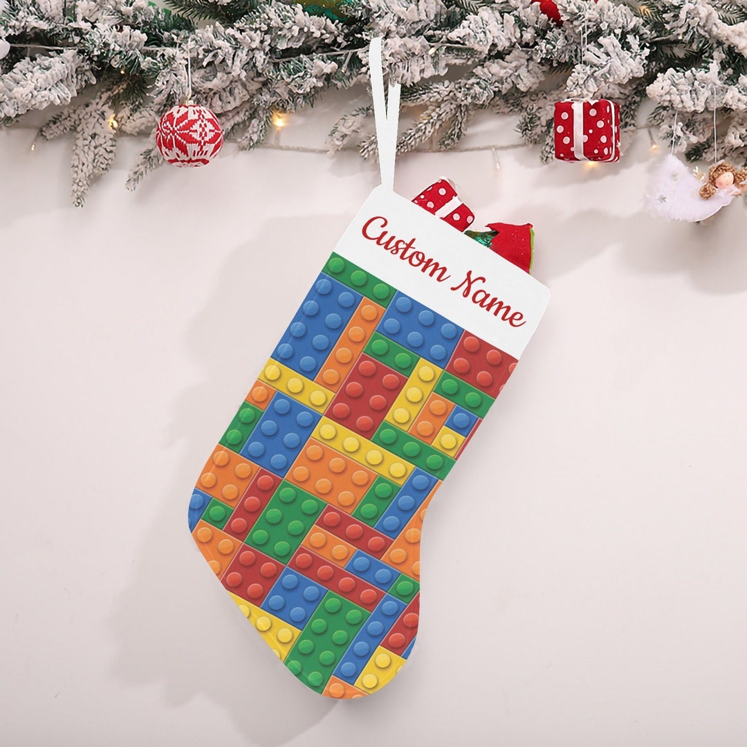 Personalized Building Block Christmas Stocking With Custom Name - Etsy