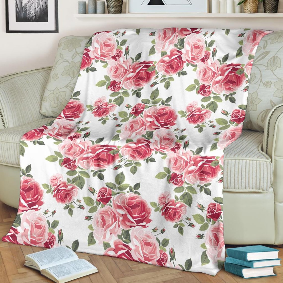 Rose Blanket Rose Throw Blanket Rose Fleece Blanket Rose - Etsy