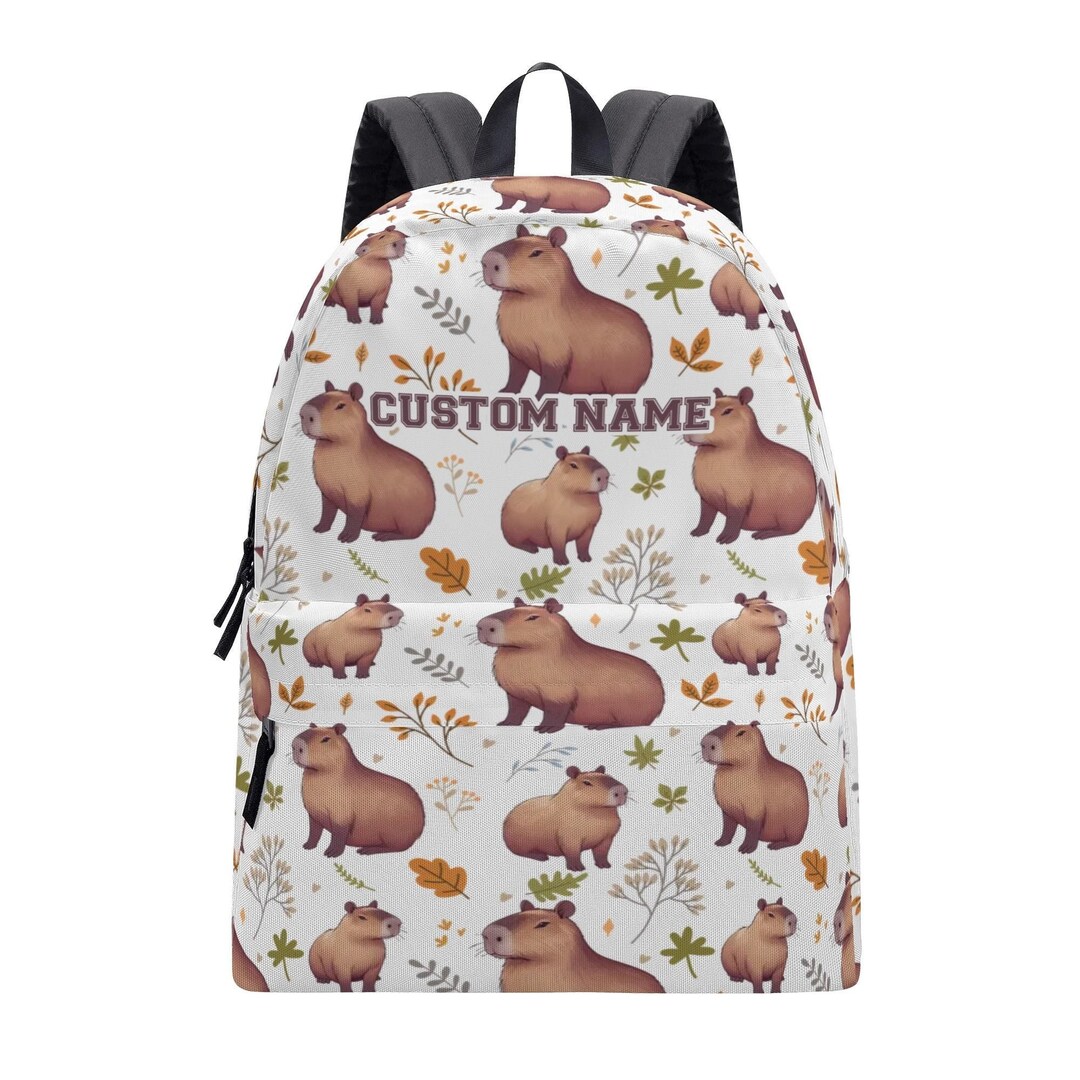 Personalized Capybara Backpack - Custom Name Capybara School Bag for ...