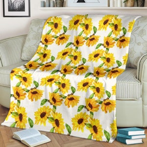 Sunflower Blanket, Sunflower Throw Blanket, Sunflower Fleece Blanket ...