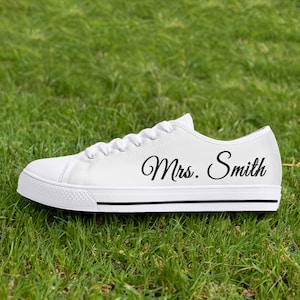 Personalized Bridal Shoes - Custom Sneakers for Wedding With Name ...