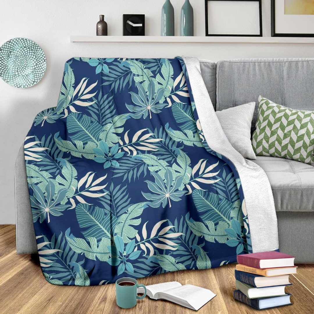 Tropical Leaves Blanket Tropical Leaves Throw Blanket - Etsy