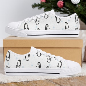 Penguin Sneakers for Women – Cute & Comfy Canvas Shoes for Penguin ...