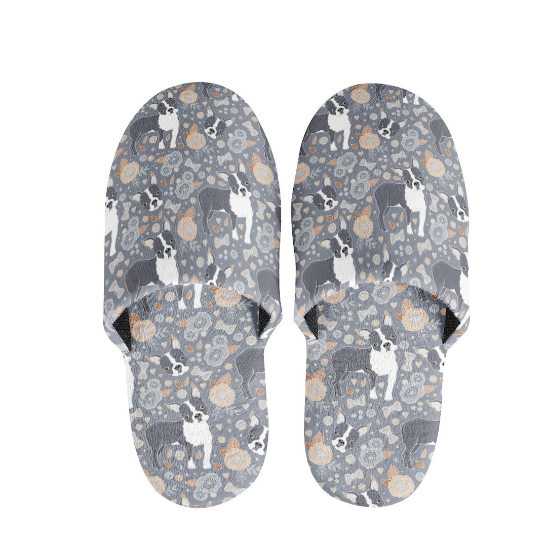 Boston Terrier Slippers Boston Terrier Women Slippers Boston - Etsy