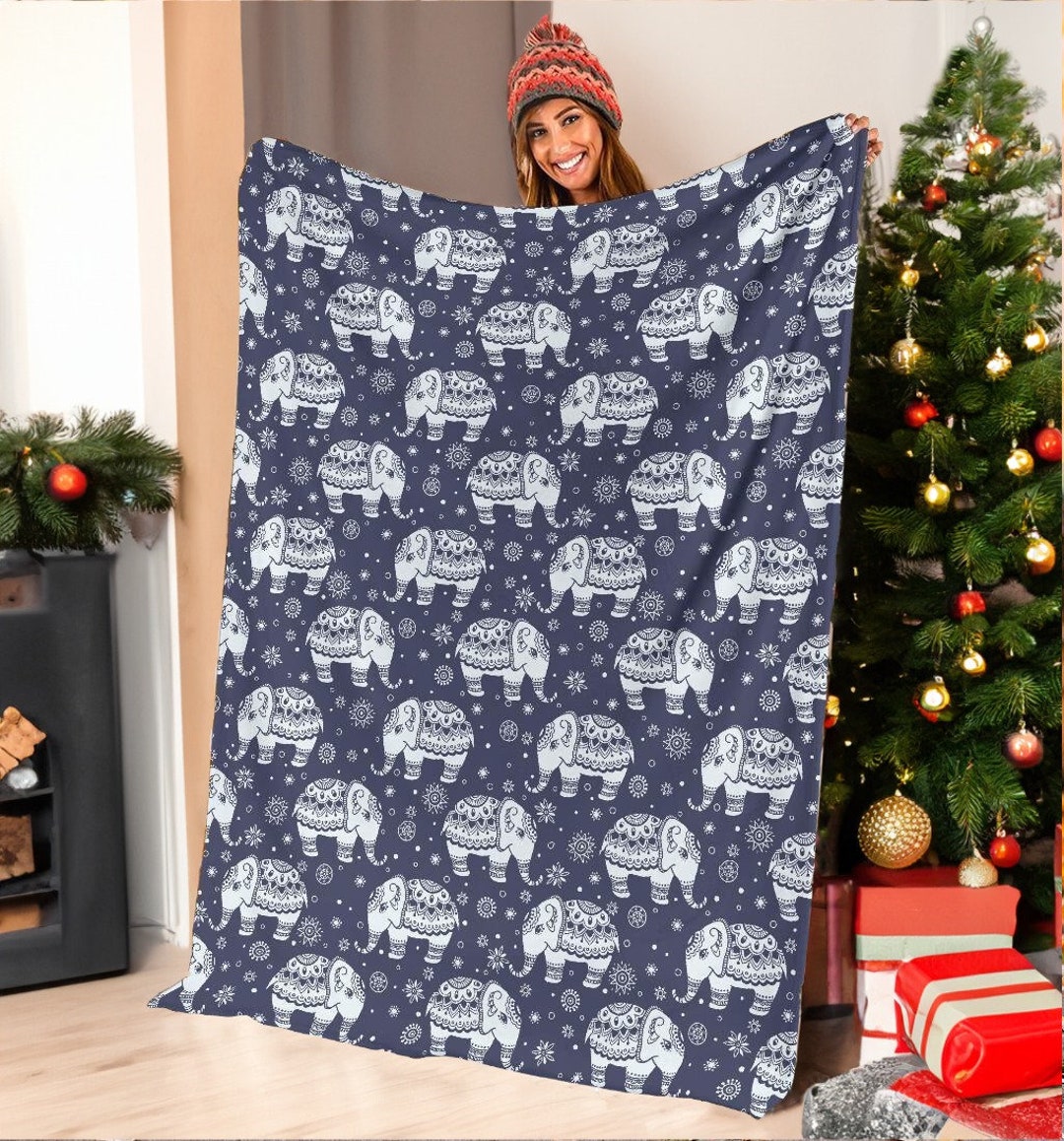 Elephant Fleece Throw Blanket: Soft Suede Polyester Print - Etsy