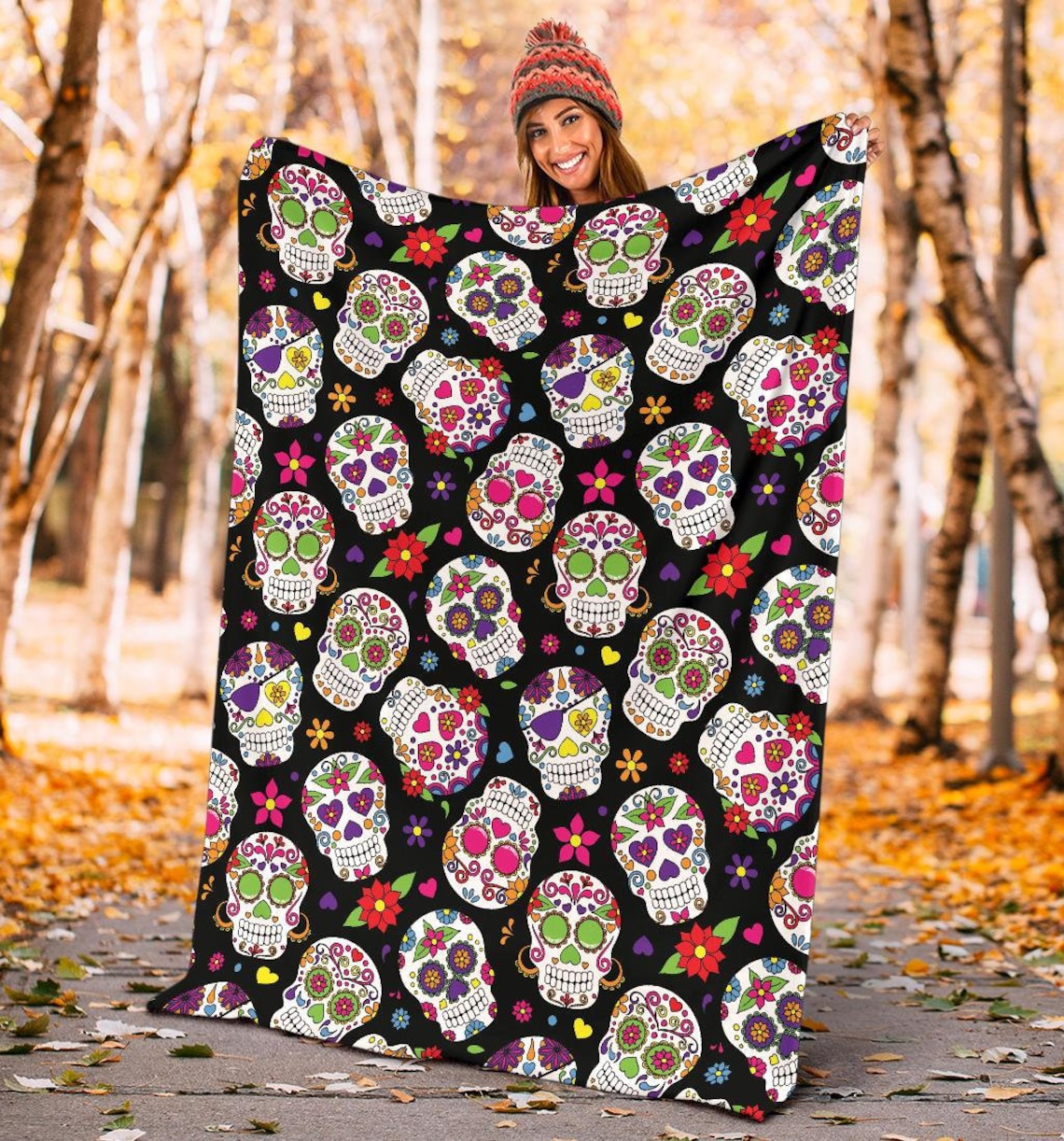 Skull Blanket Skull Throw Blanket Skull Fleece Blanket | Etsy