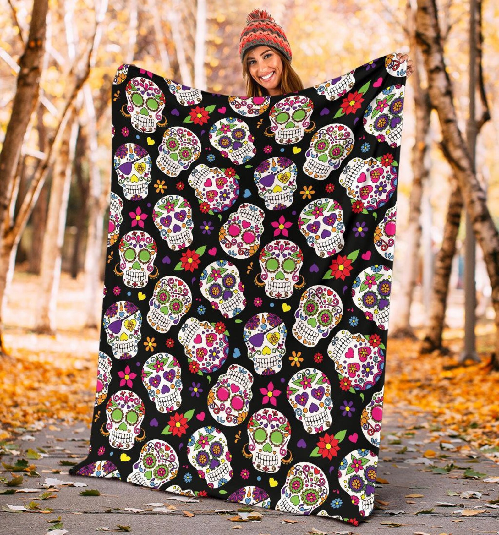 Skull Blanket Skull Throw Blanket Skull Fleece Blanket | Etsy