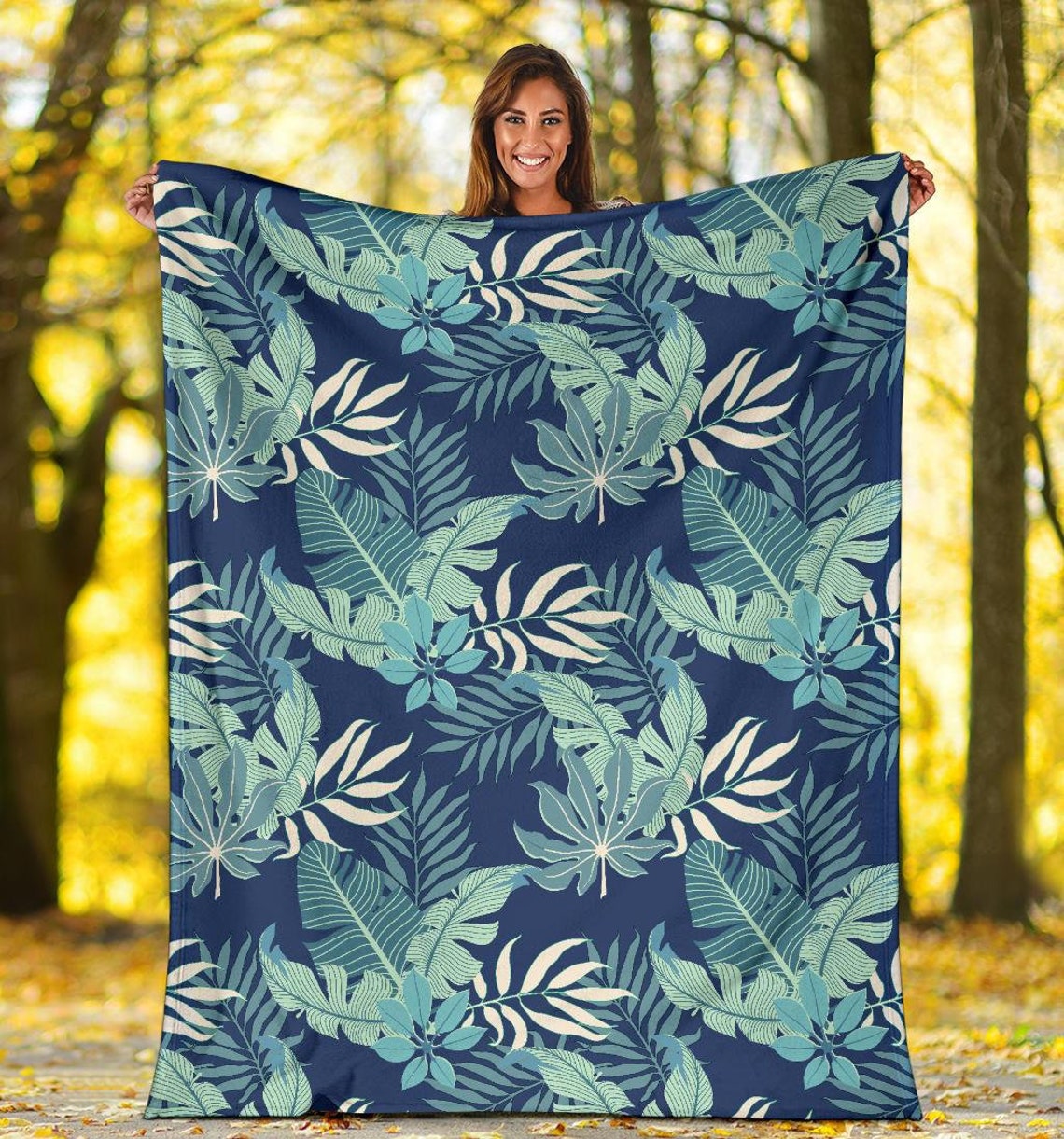 Tropical Leaves Blanket Tropical Leaves Throw Blanket - Etsy