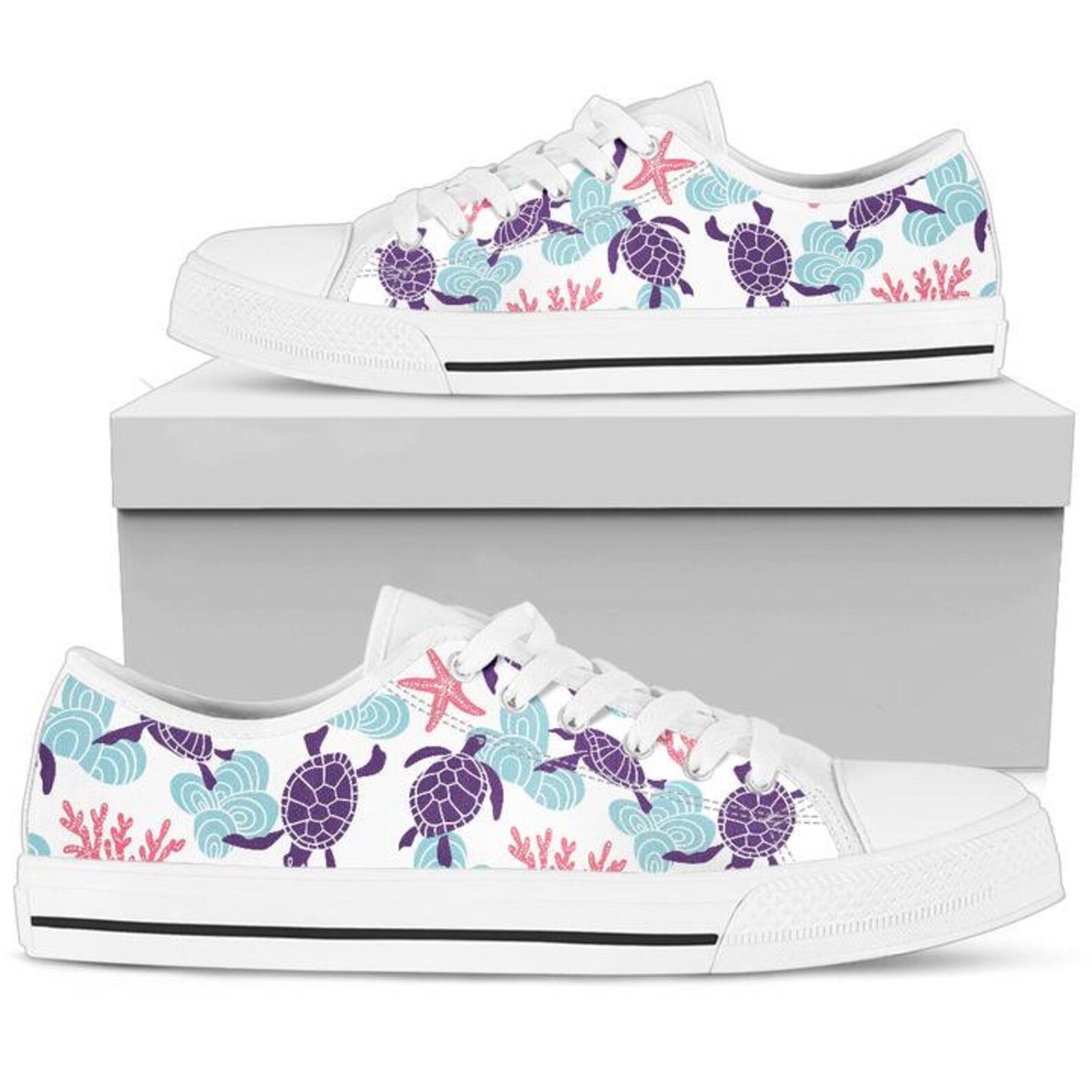 Turtle Lover Low Top Canvas Shoes - Etsy