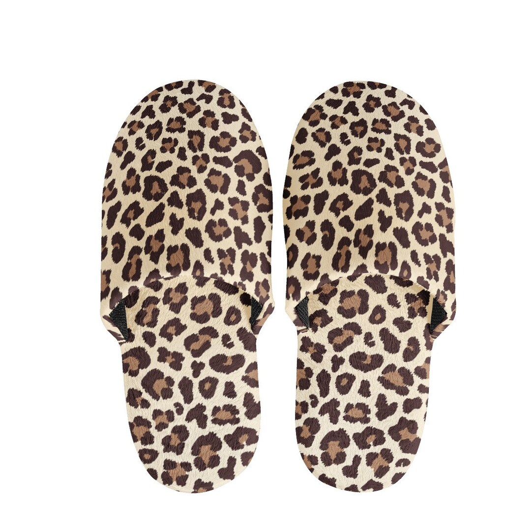 Leopard Print Slippers: Soft Suede, Anti-slip Sole - Etsy