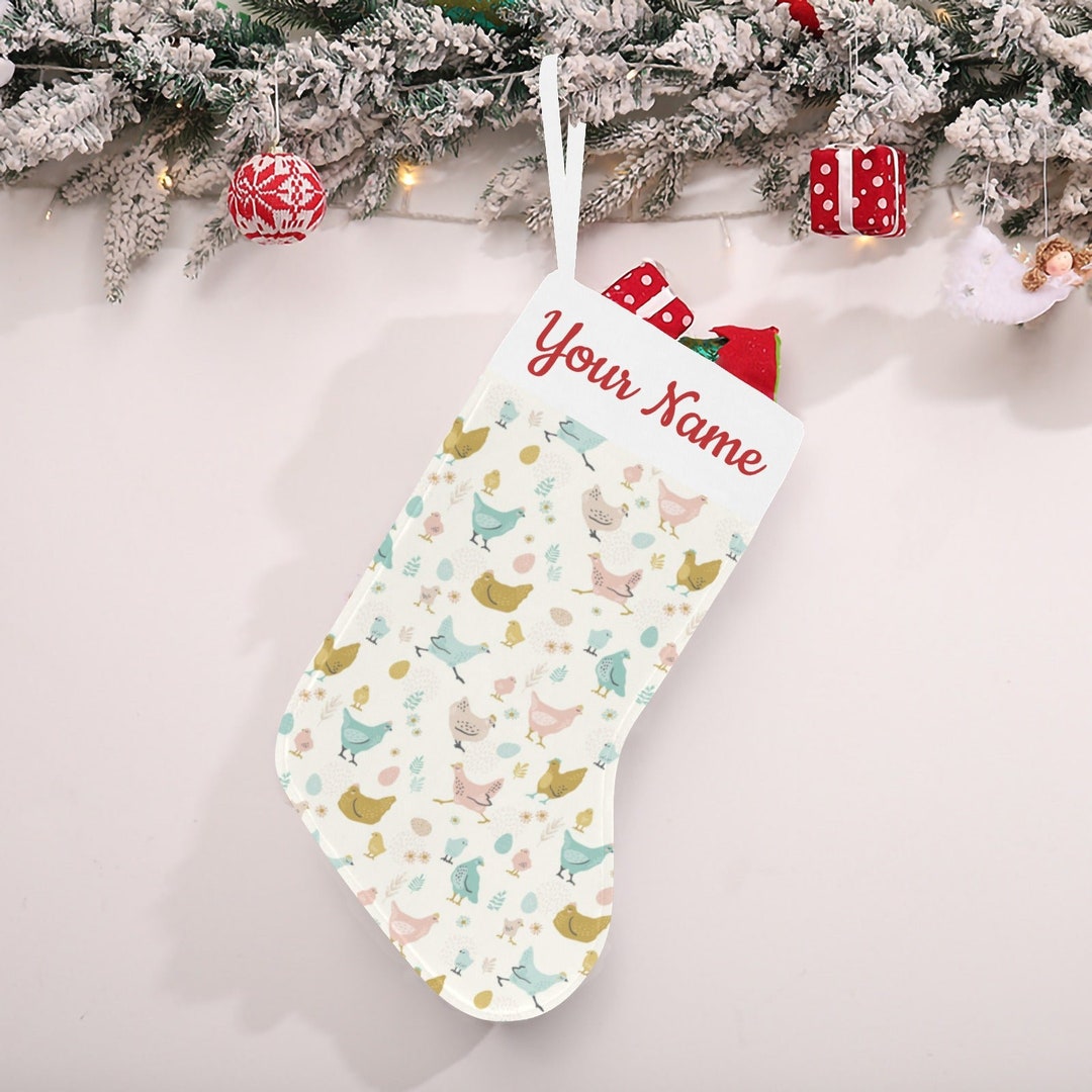 Personalized Chicken Stocking for Christmas - Customizable Holiday ...