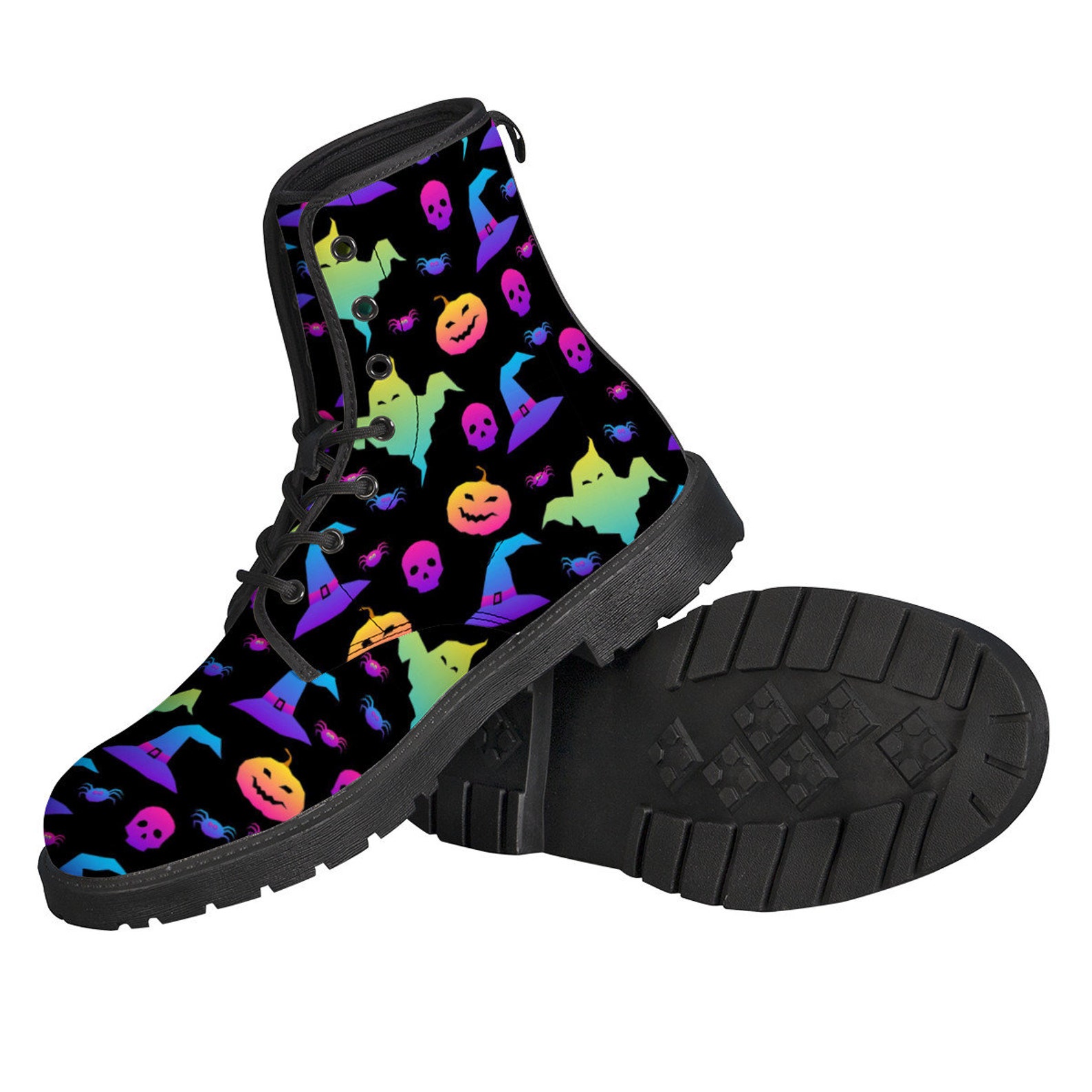Halloween Boots Halloween Leather Boots Halloween Women - Etsy