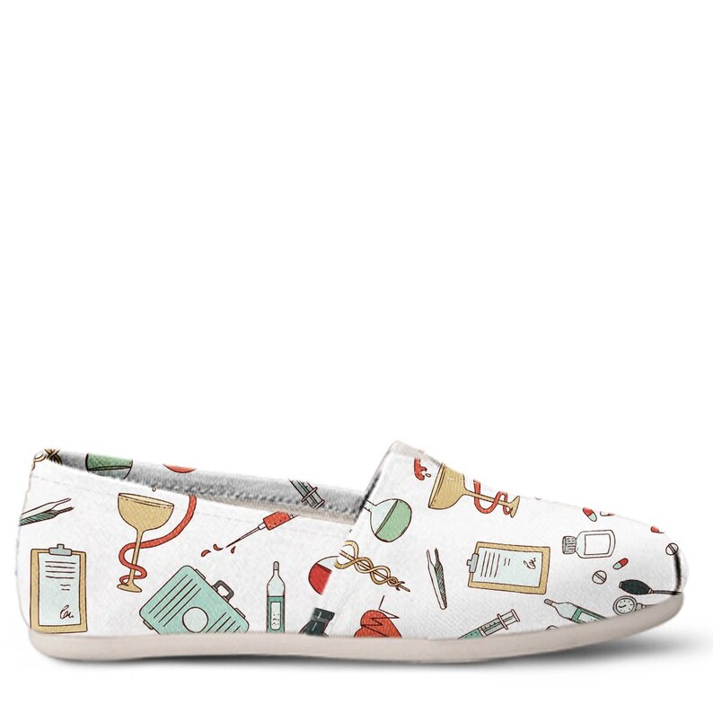 Nurse Shoes Doctor Shoes Shoes With Nurse Pattern Women | Etsy