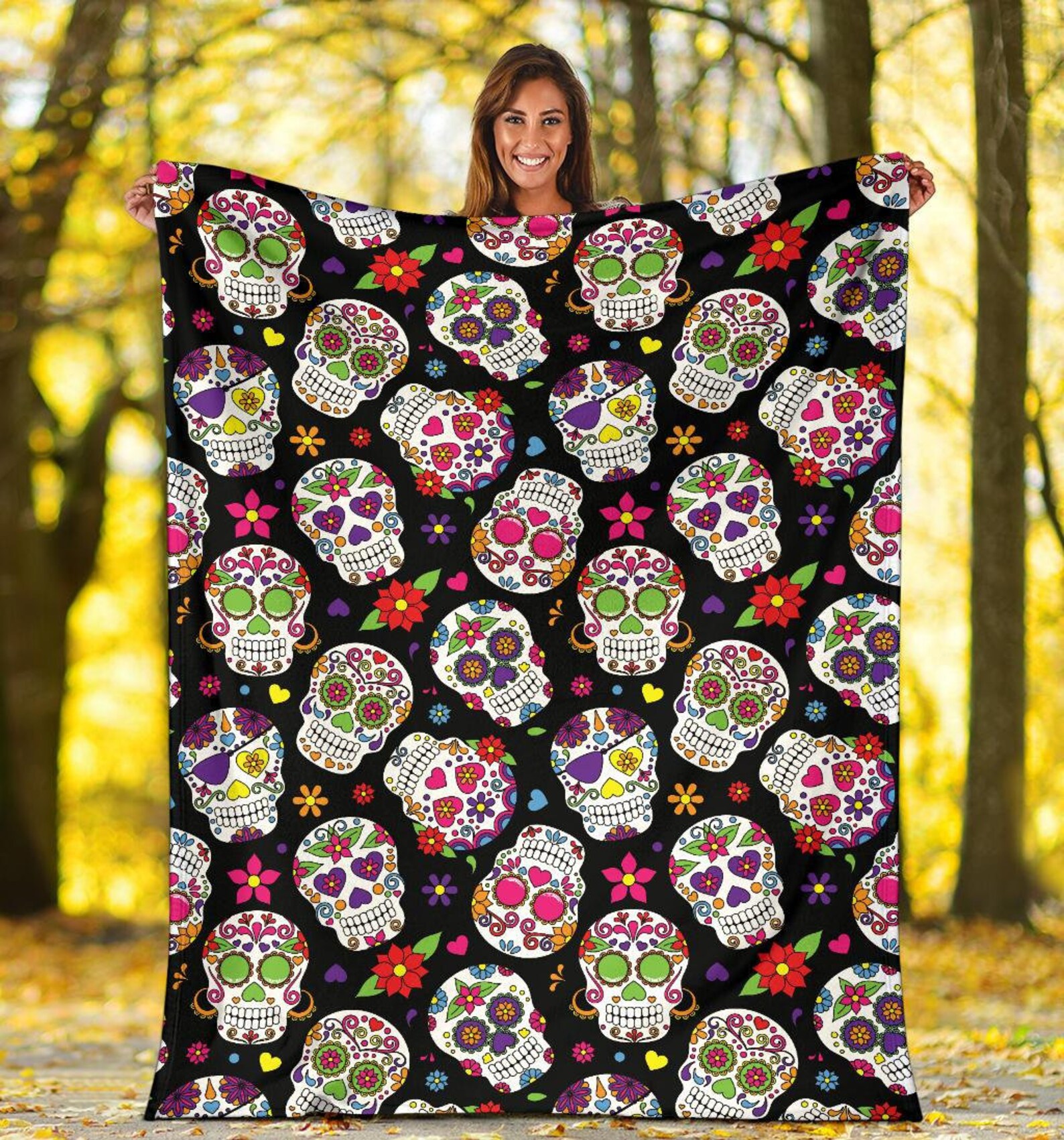 Skull Blanket Skull Throw Blanket Skull Fleece Blanket | Etsy