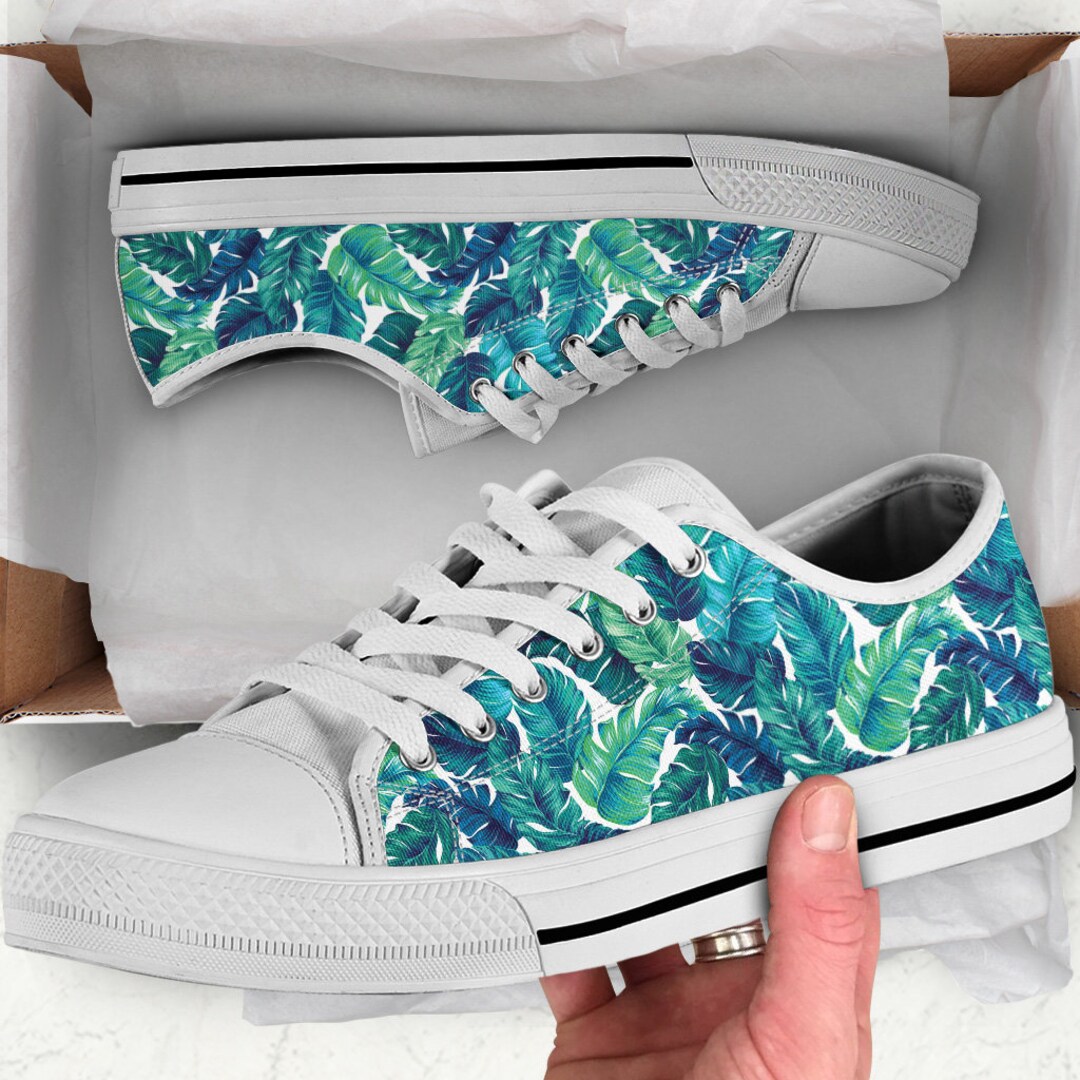 Tropical Leaves Shoes Tropical Leaves Sneakers Tropical - Etsy