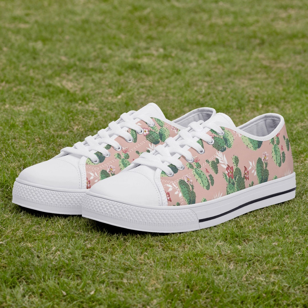 Cactus Sneakers: Stylish Canvas Shoes for Women and Kids - Etsy