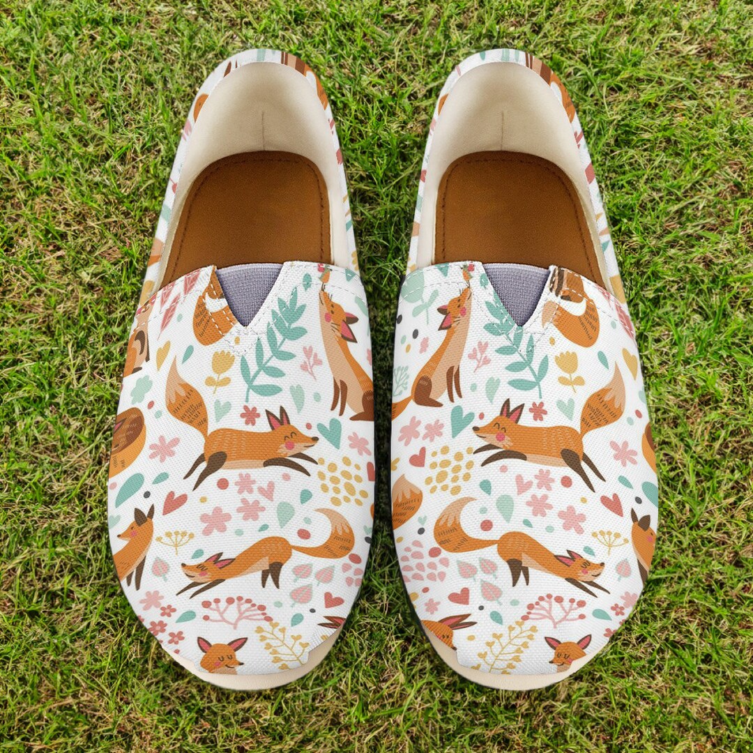 Fox Shoes Fox Women Shoes Shoes With Fox Women Canvas - Etsy
