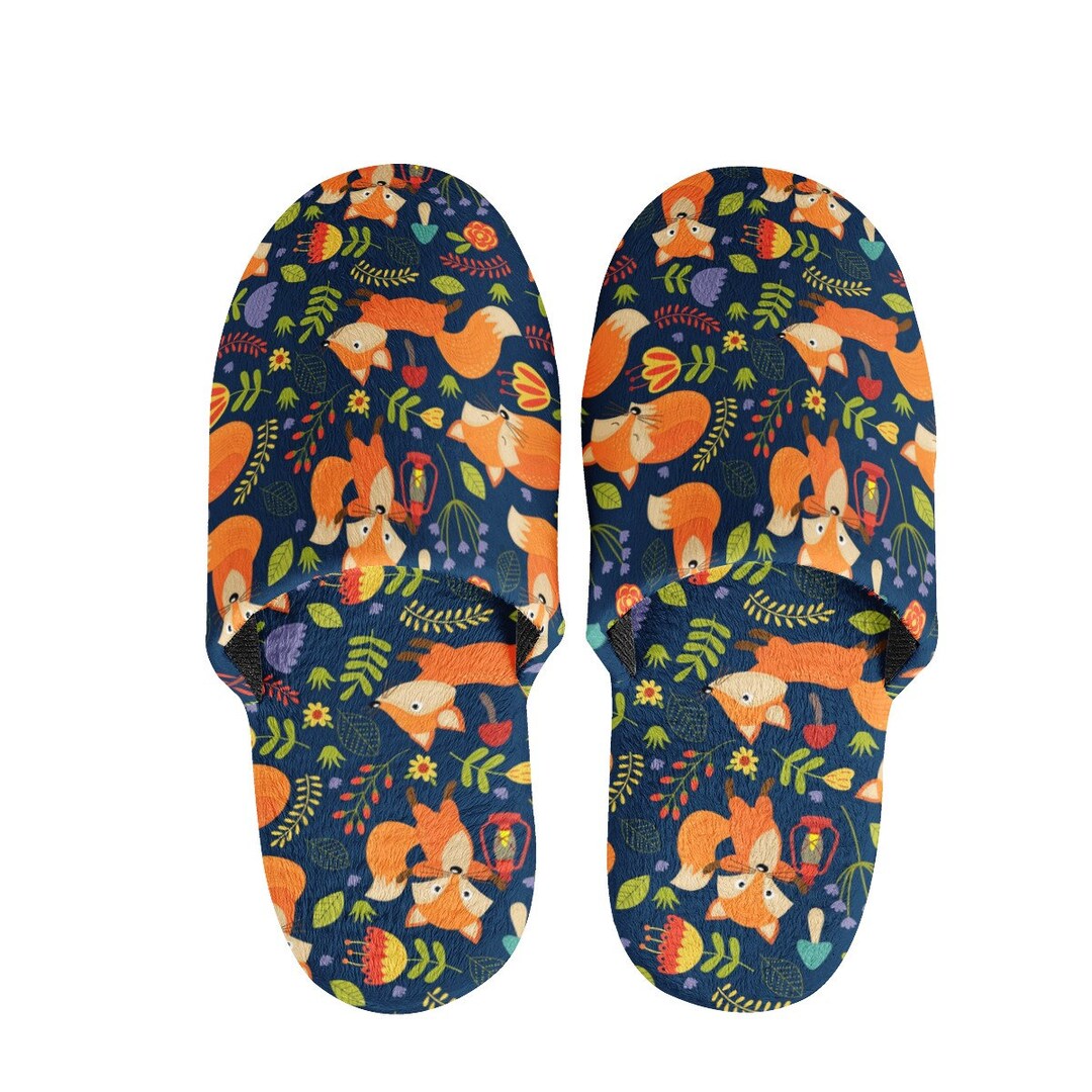 Fox Slippers Fox Slippers Fox Slippers With Sole Fox - Etsy