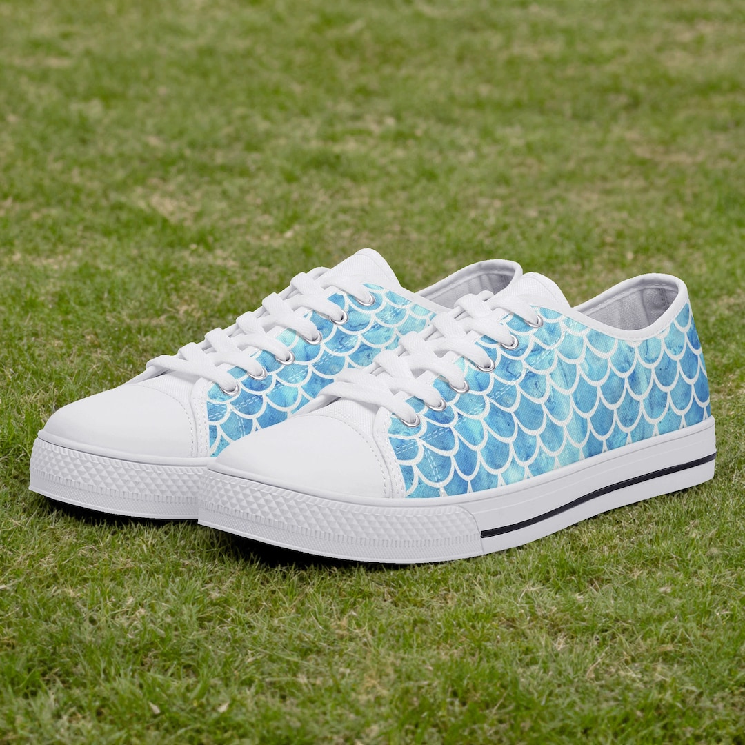 Mermaid Scale Low Top Canvas Shoes - Etsy