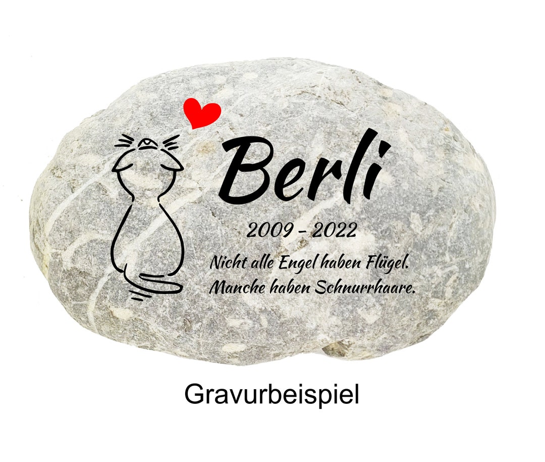 Gedenkstein Katze, Gravur Stein, Grabstein Katzen, Katzengedenkstein ...