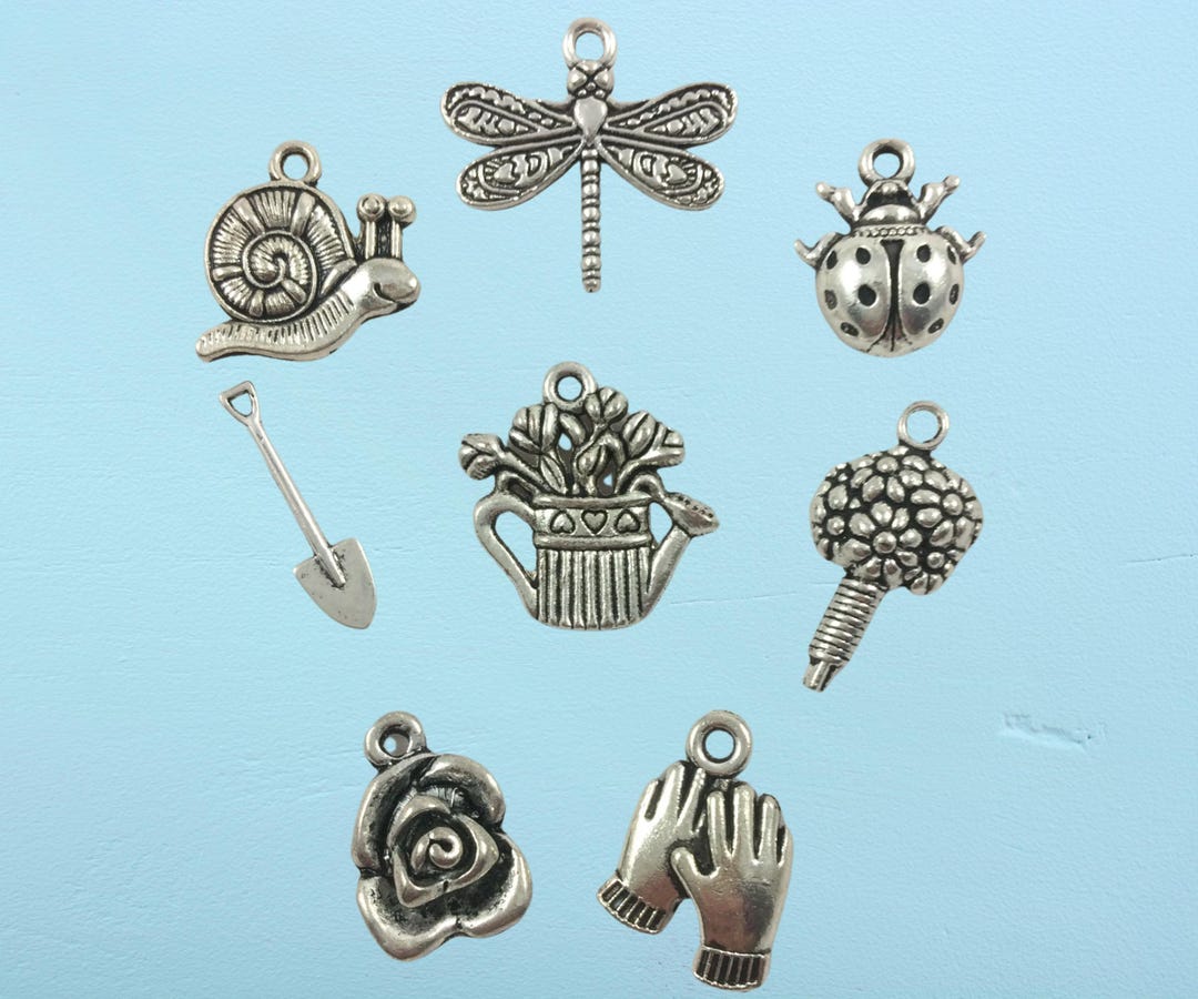 The Gardening Charm Collection, 8 Gardening Charms, Jewelry Supply ...