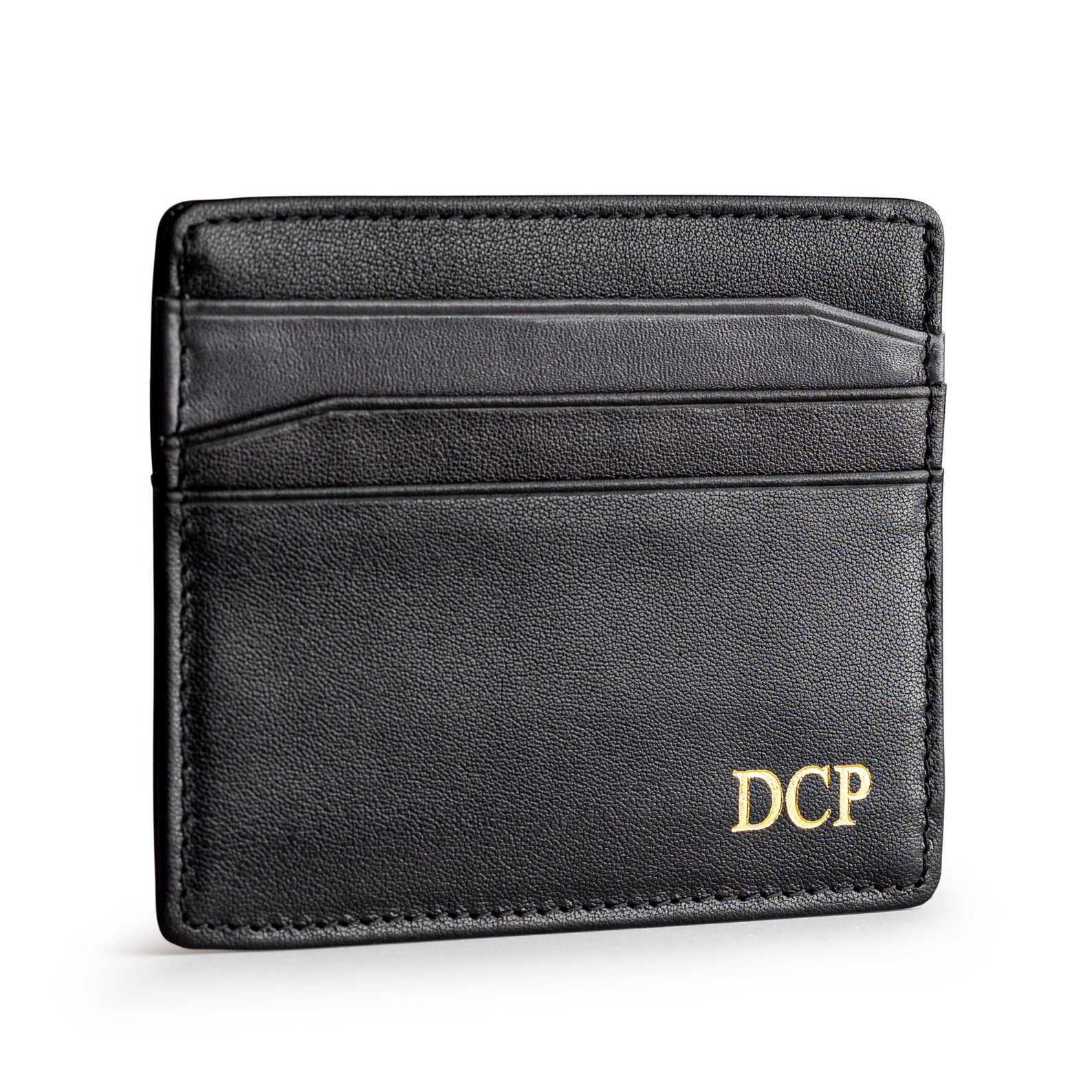 Leather Card Holder, Custom Initials Slim Card Wallet, RFID Blocking ...