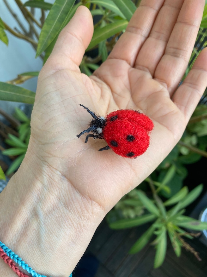 Needle Felted Ladybug Felted Ladybird Realistic Ladybug Felted - Etsy
