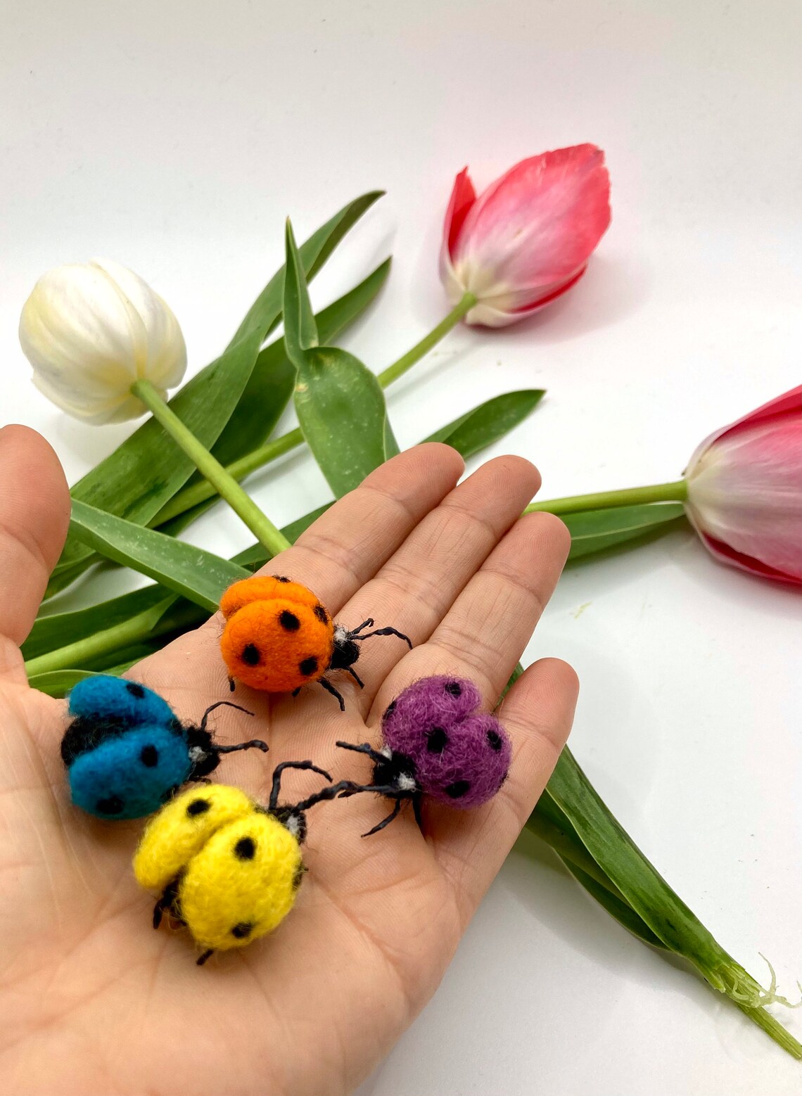 Needle Felted Yellow Ladybug Felted Ladybird Realistic Ladybug | Etsy
