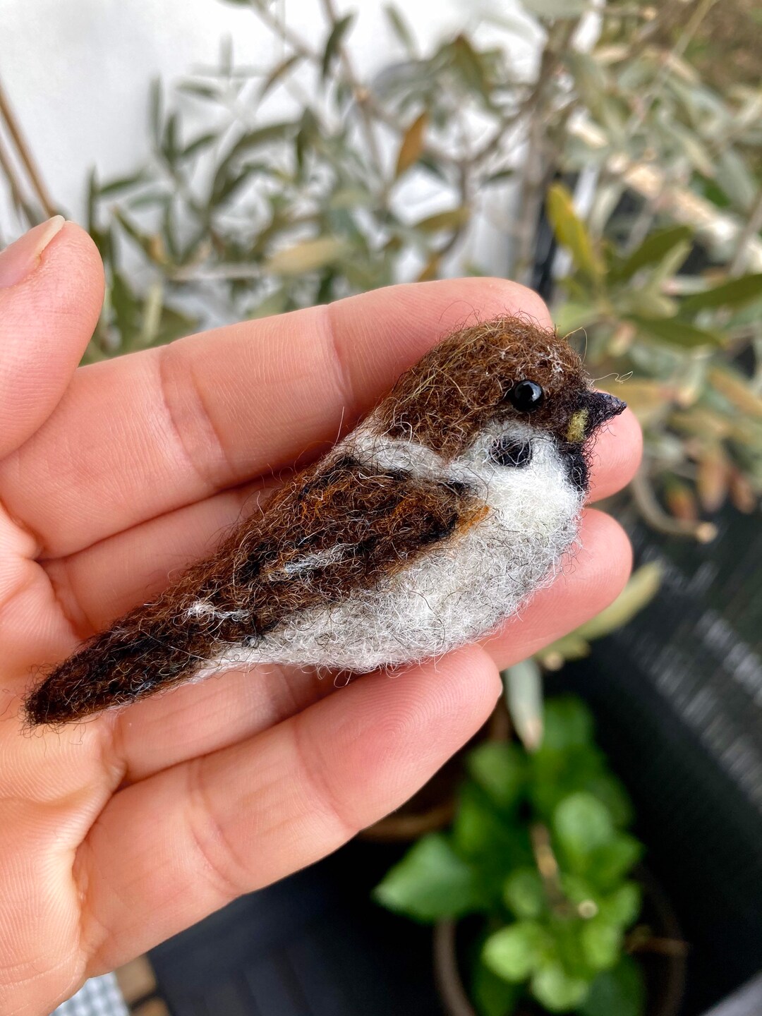 Needle Felted Sparrow Brooch: Handmade Wool Bird Pin - Etsy