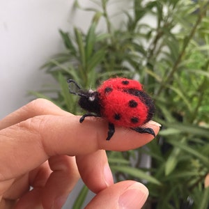 Needle Felted Ladybug Felted Ladybird Realistic Ladybug Felted Insect ...