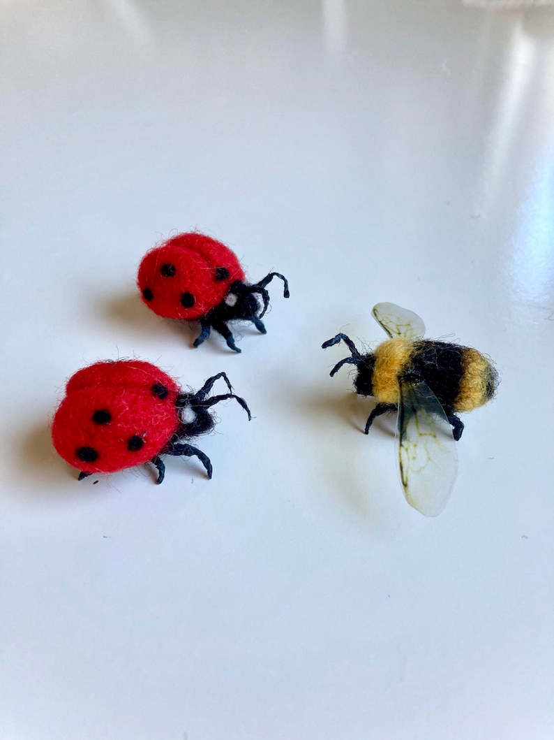 Needle Felted Ladybug Felted Ladybird Realistic Ladybug Felted | Etsy