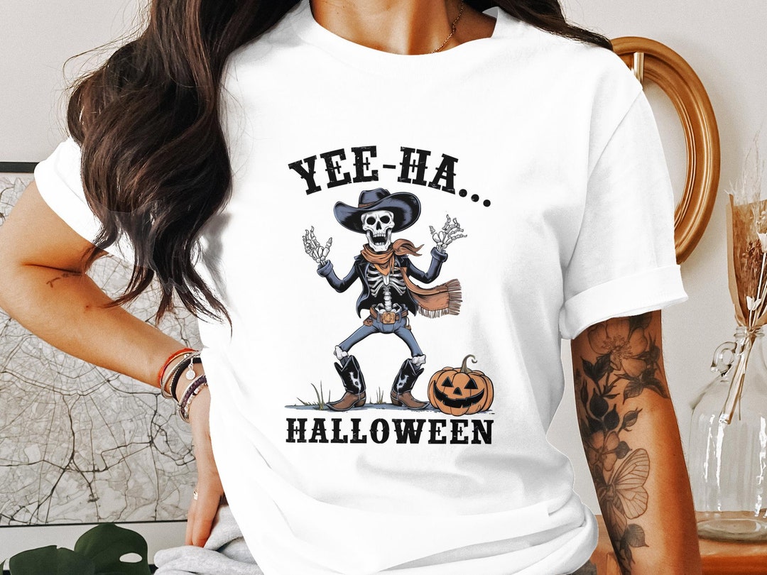 Western Skeleton Halloween PNG, Yee-ha Cowboy Design (digital Download ...