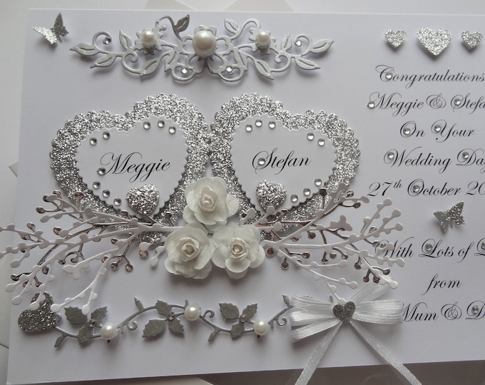 Handmade Personalised 3D Wedding Card / Anniversary / | Etsy