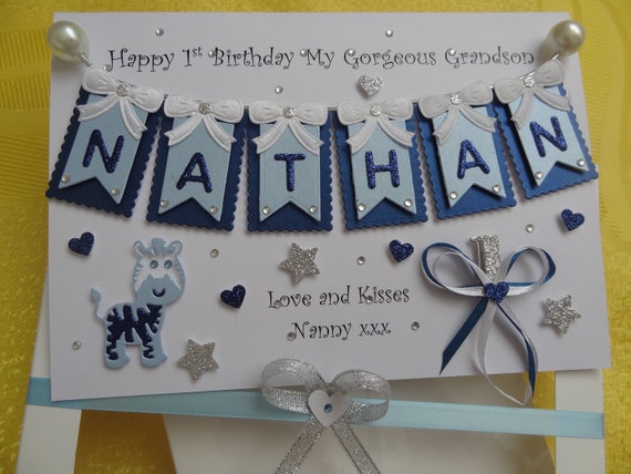 Handmade Personalised Luxury Birthday BOY Card /Son Nephew | Etsy