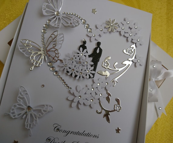 Personalised Luxury Handmade Wedding Card / Anniversary Card | Etsy