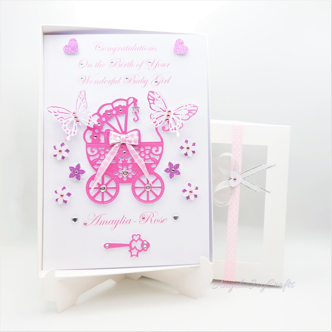 Personalised Luxury Handmade Baby Born / Babygirl / Babyboy Card With ...