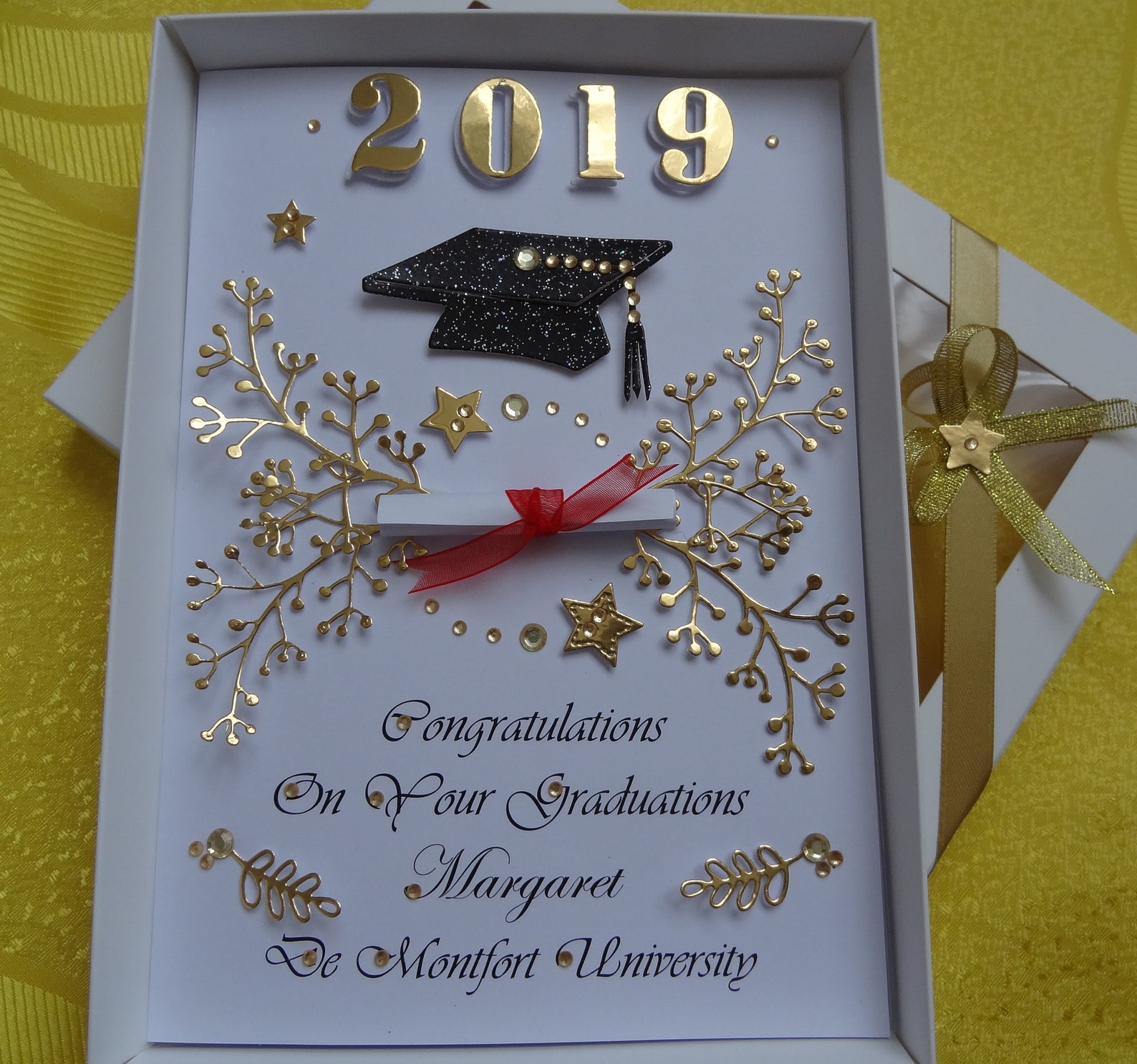 GRADUATION Handmade Personalised 3D Card / University / Keepsake With ...