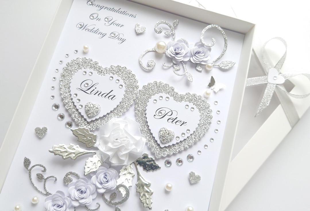 Handmade Personalised 3D Wedding Card / Anniversary / Engagement Card ...