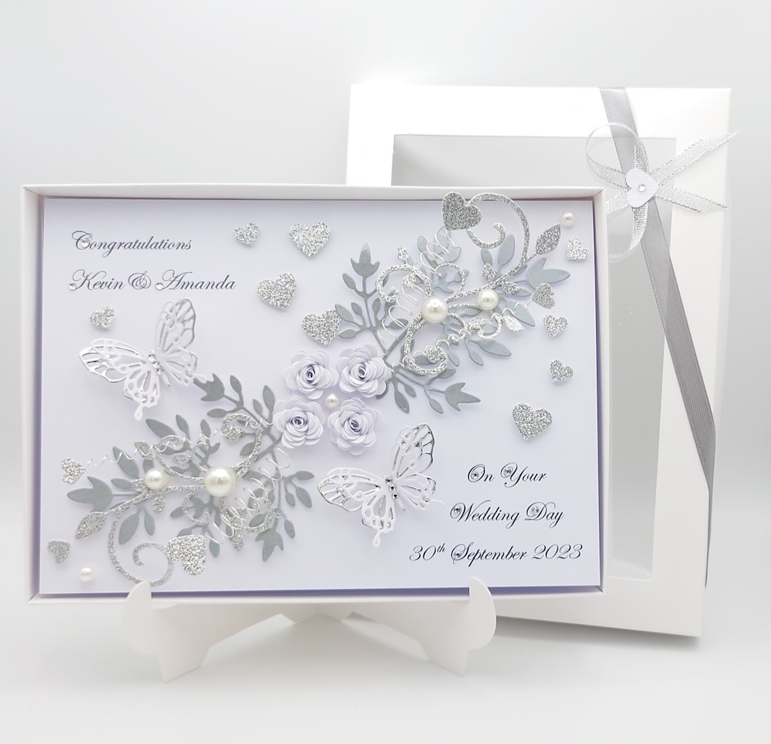 Handmade Personalised Luxury Wedding Card / Anniversary / Engagement ...