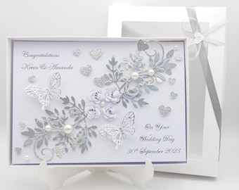 Handmade Personalised 3D Wedding Card / Anniversary / Engagement Card ...