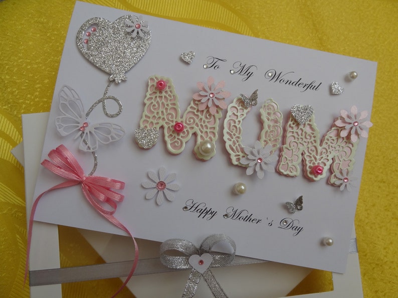 Handmade Personalised 3D MUM or MOM / Mother Day Card / - Etsy