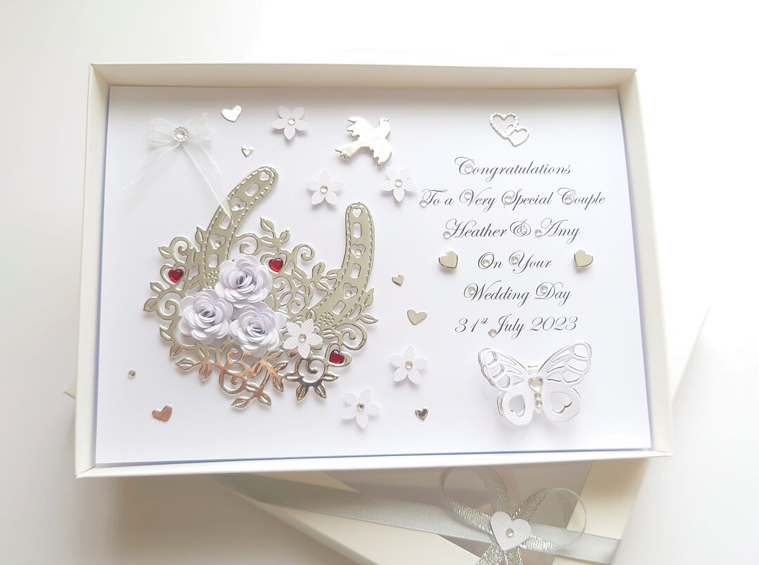 Handmade Personalised 3D Wedding Card / Anniversary / Engagement Card ...