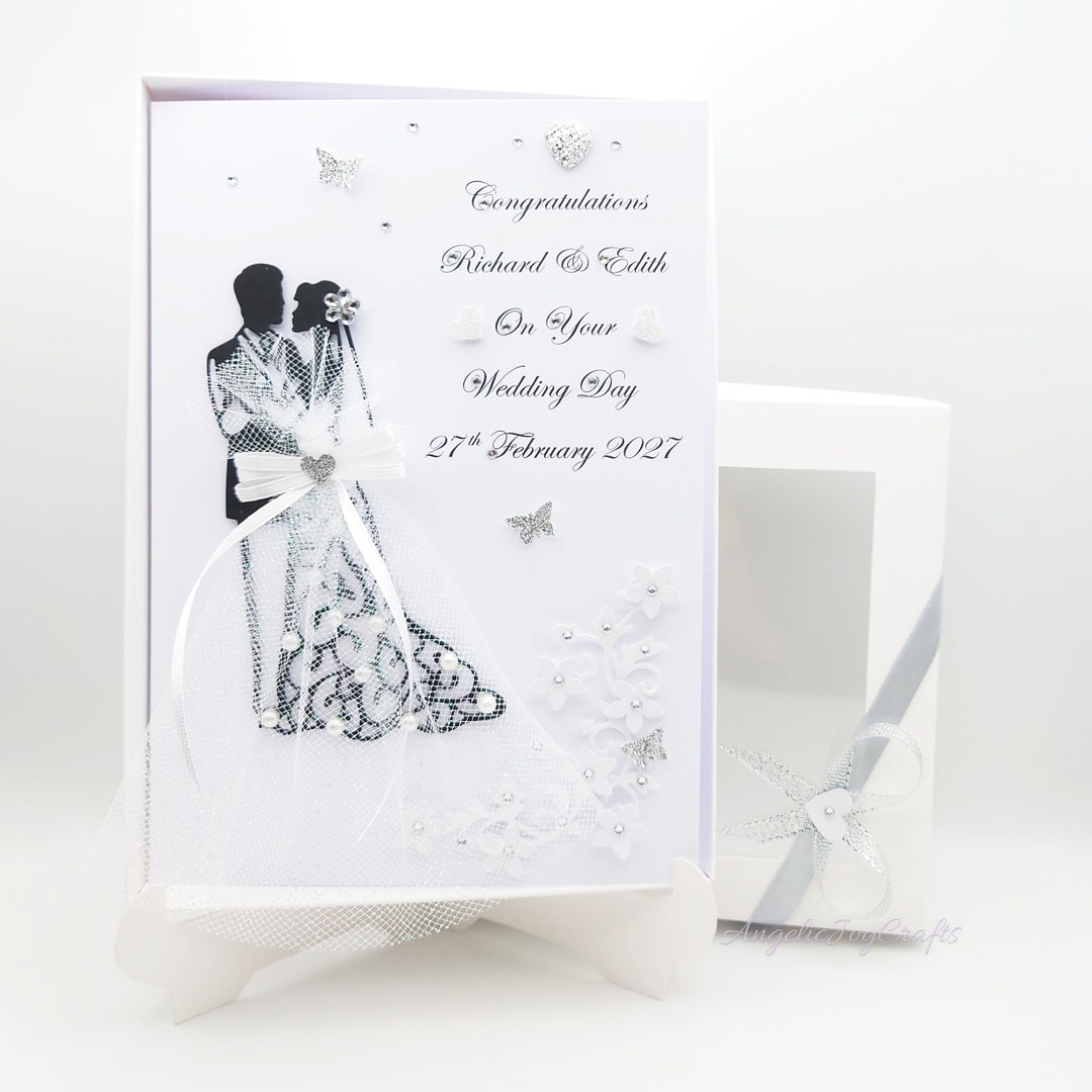Handmade Personalised 3D Wedding Card / Anniversary Card With GIFT BOX ...