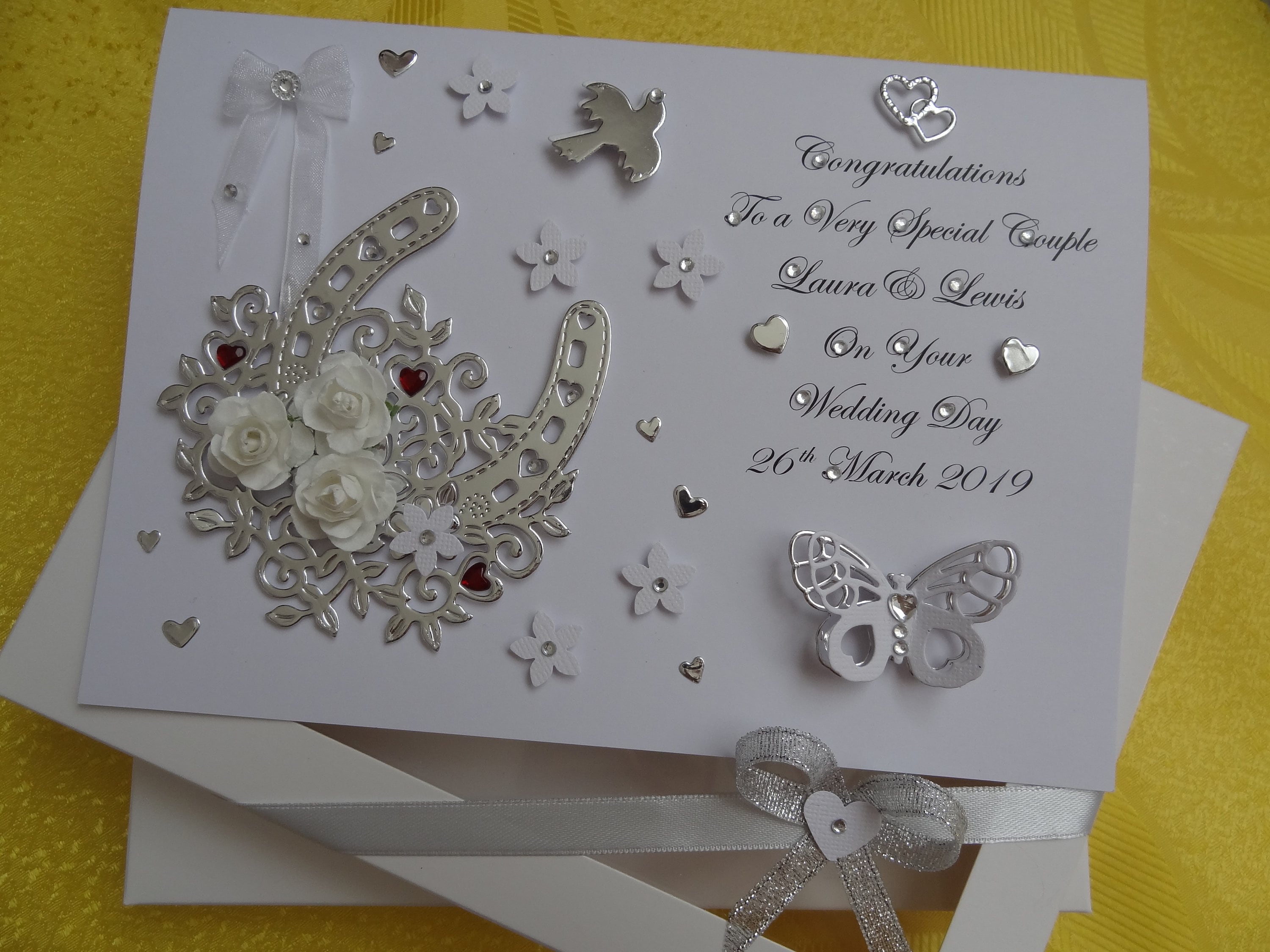 Handmade Personalised 3D Wedding Card / Anniversary / | Etsy