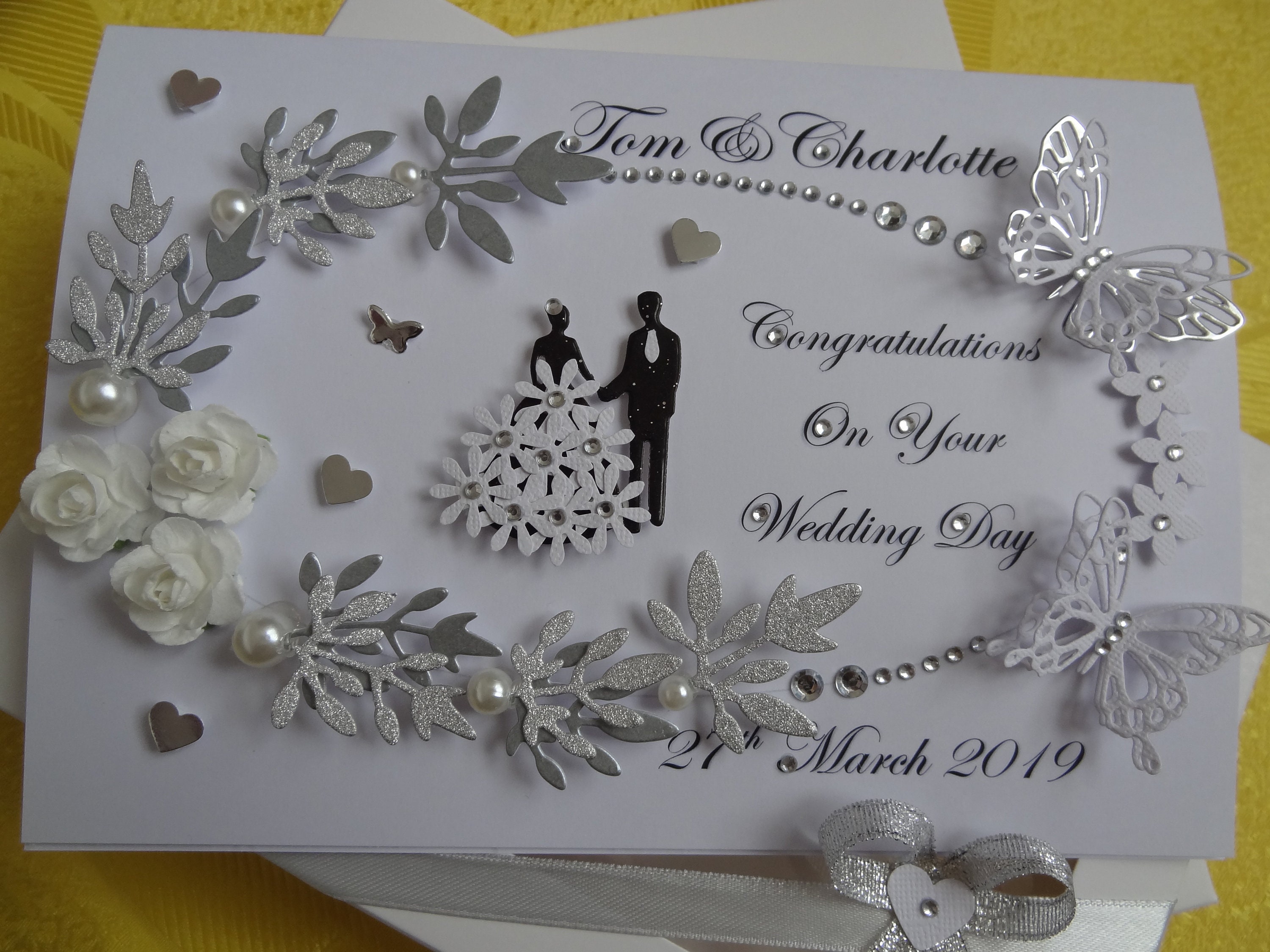 Personalised Luxury Handmade Wedding Card Anniversary Card Etsy