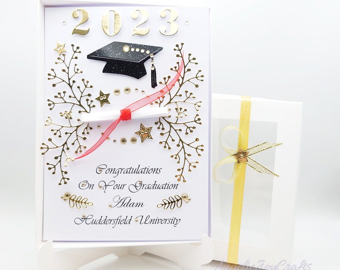 GRADUATION Handmade Personalised 3D Card / University / Keepsake With ...